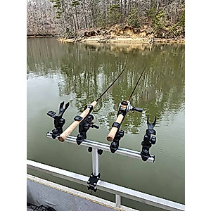 Brocraft Crappie Rod Holder for Pontoon Boat/ Pontoon Boat Rod Holder System/ Square Rail Mount Rod Holder System