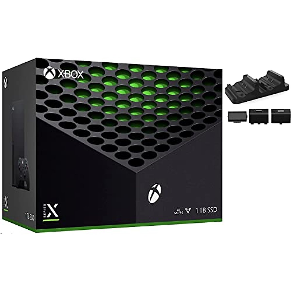 2021 Newest Microsoft Xbox Series X 1TB SSD Video Gaming Console + One Wireless Controller, 16GB GDDR6 RAM, 8X Cores Zen 2 CPU, RDNA 2 GPU, 4K UHD Blu-Ray, 8K HDR, WiFi + Marxso1_ Charging Dock