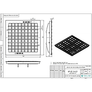 Vodaland 16x16 Large Catch Basin with Sediment Basket and Ductile Cast Iron Grate SWI8473