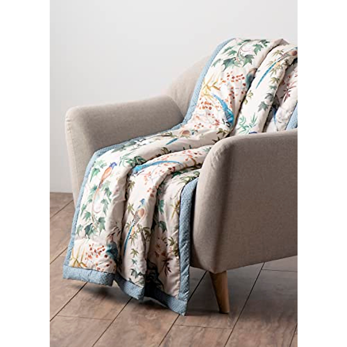 Maison d' Hermine Hokuzai Cotton Throw Blanket Bohemian Bedding Lightweight and Breathable for Couch Sofa Bed Travel (50"x60")