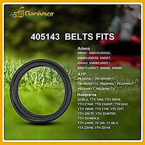 Ganivsor 405143 yth22v46 Mowers Deck Drive Belt fits AYP Craftsman Poulan Husqvarna 5324051-43 584453101 YTH2246TDR YTH22V46XLS YTH23K46 YTA22V46 YTH1k46