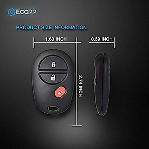 ECCPP Replacement fit for Keyless Entry Remote Key Fob 2008-2011 for Toyota Highlander Sequoia Sienna Tacoma Tundra GQ43VT20T