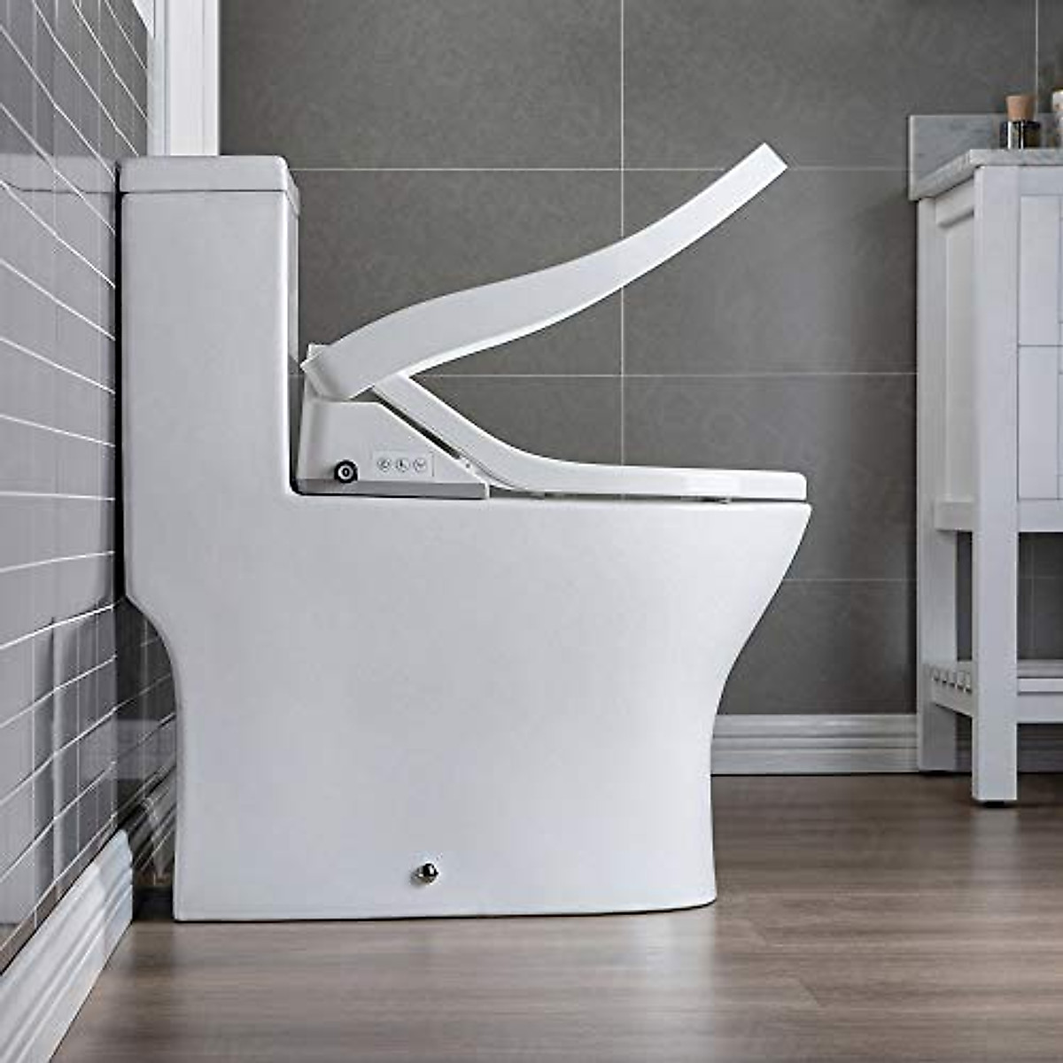 WOODBRIDGE Luxury, Elongated One Piece Toilet with Advanced Bidet Seat, T-0022, White