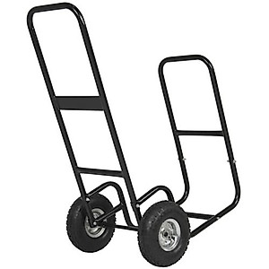 Firewood Cart Log Carrier Fireplace Wood Mover Hauler Rack Caddy Rolling Dolly