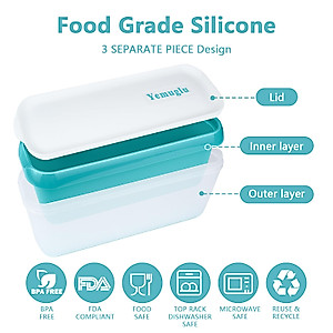 Ice Cream Containers,Silicone Ice Cream Tub Containers for Homemade Ice Cream, 1.5 Quart Ea. Stackable Storage Containers Perfect for Homemade Sorbet, Frozen Yogurt, Stores Easily In Freezer