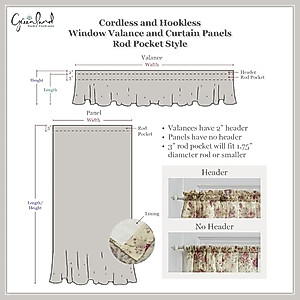 Greenland Home Antique Rose Valance, 84 by 21-Inch