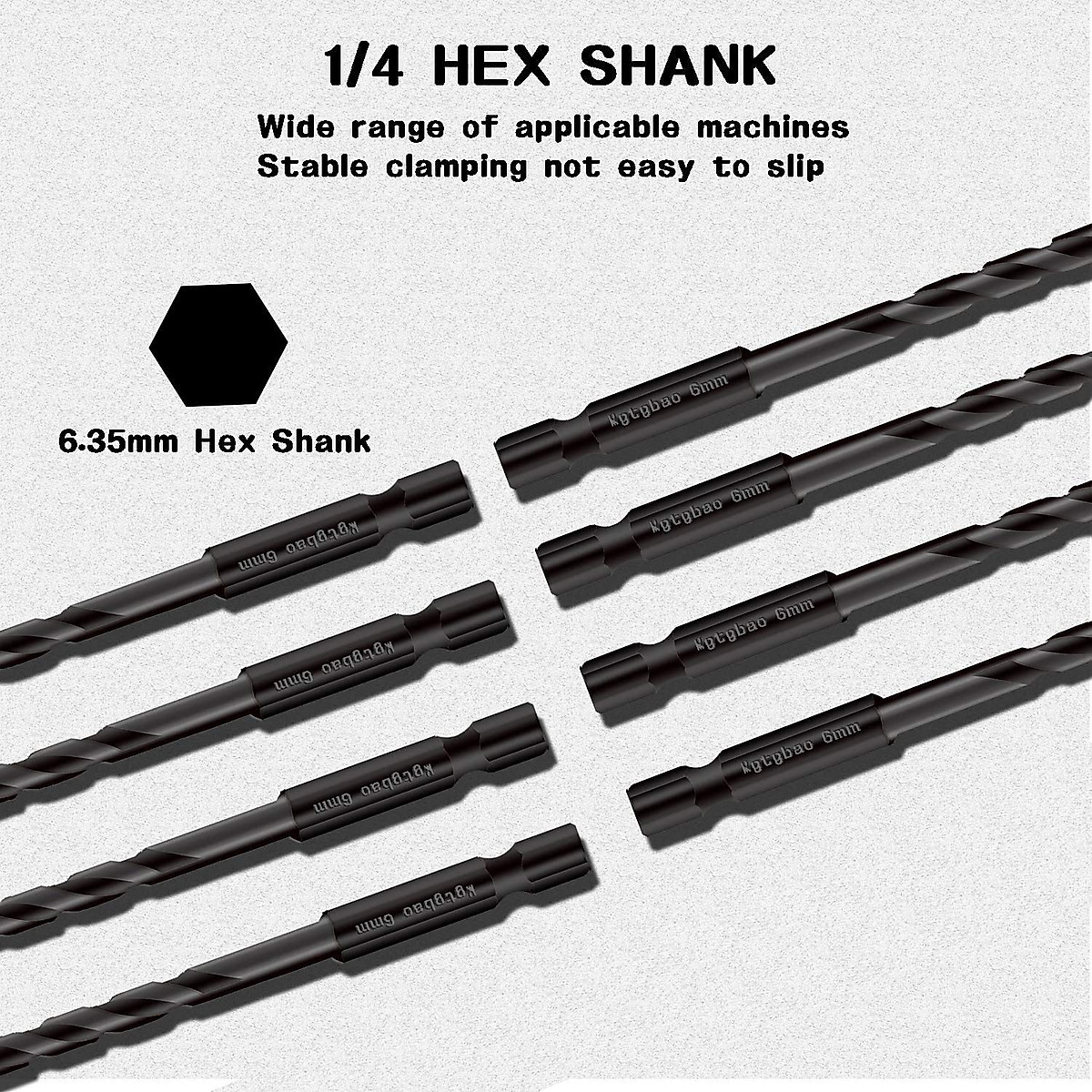 Mgtgbao 5MM Masonry Drill Bits, 8PC 3/16” Concrete Drill Bit Set for Tile,Brick, Plastic and Wood,Tungsten Carbide Tip Best for Wall Mirror and Ceramic Tile.