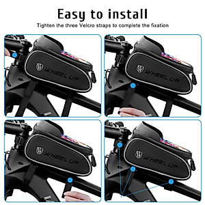 Tsuinz Waist Pack Waterproof Bicycle Bag Front Bike Phone Frame Bag Mount Top tube Bag Accessories for iPhone 13/12/11 Pro X/XS/XR/8 Airpods Samsung Galaxy S22/S21/S20/A10e/S10