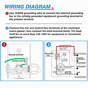 MICTUNING 15 Amp 125V Generator Transfer Switch, Power Inlet Box, Waterproof Manual Transfer Switch with Circuit Breaker for Generator Indoor and Outdoor