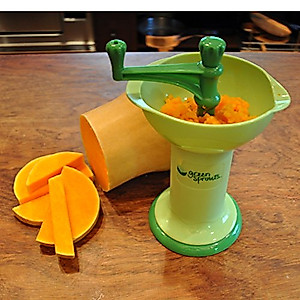 green sprouts Fresh Baby Food Mill - Easily Purees Food for Baby, Separates Seeds & Skins, Compact Size, No Batteries or Electricity Needed, Dishwasher Safe
