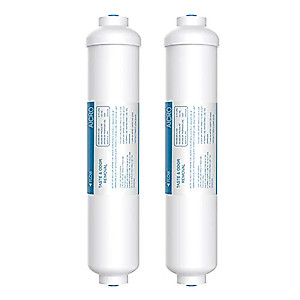 Vegebe Inline Water Filter for Ice Maker, Refrigerator, Under-Sink Reverse Osmosis Water System, Post Activated Carbon Water Filter Replacement Cartridge with 1/4-Inch Quick-Connect (Pack of 2)