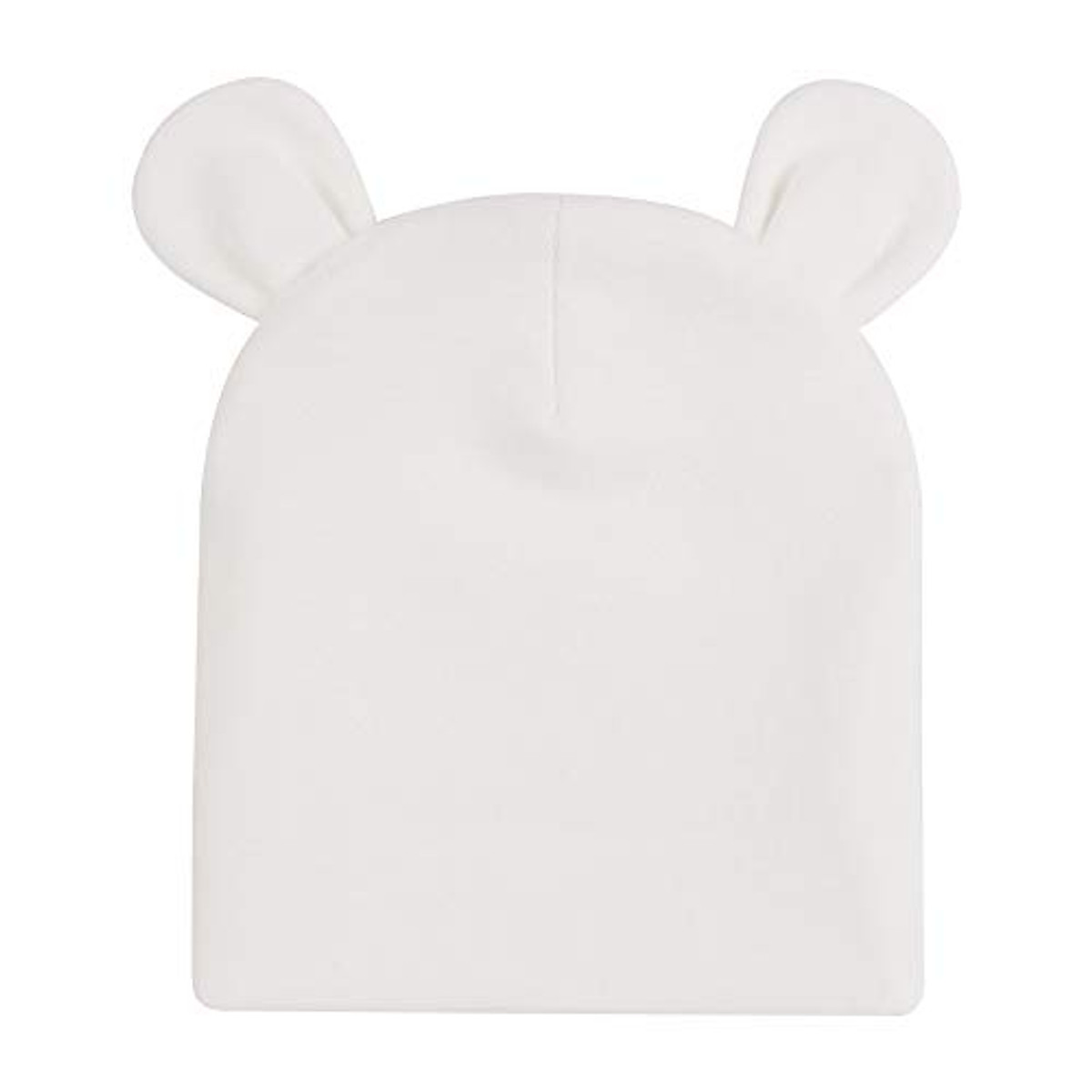 Duoyeree Baby Hat Newborn Hat Adorable Cotton Bear Ear Beanie Cap for Infant Girl Boy 0-6 Months, White