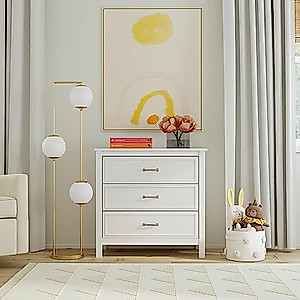 DaVinci Charlie 3-Drawer Dresser in White , 35x20x34 Inch (Pack of 1)