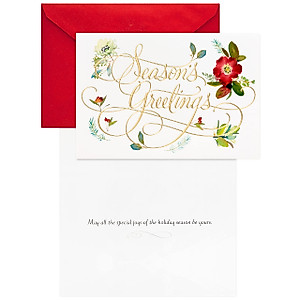 Hallmark Boxed Holiday Cards, Floral Season's Greetings (40 Cards with Envelopes)
