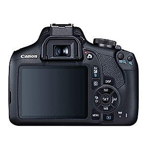 Canon EOS 2000D / Rebel T7 DSLR Camera w/EF-S 18-55mm F/3.5-5.6 Zoom Lens + 2pcs 64GB Memory + Case+ Tripod + Steady Grip Pod + Filters + Macro + 2X Lens + Remote + 2X Batteries + More (35pc Bundle)