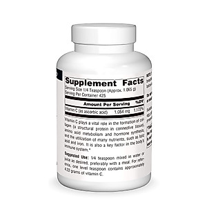 Source Naturals Vitamin C - Ascorbic Acid Crystals That Dissolves Instantly, Dietary Supplement - 16 oz