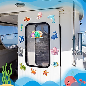 12 Pcs Cruise Door Decorations Magnetic Ocean Sea Animal Car Magnets Fish Cruise Door Magnet Stickers Cruise Door Decorations Turtle Crab Fridge Decor for Carnival Cruise Refrigerator Door