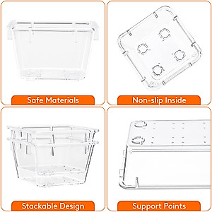 Lifewit 25 PCS Drawer Organizer Set Clear Plastic Desk Drawer Dividers Trays Dresser Storage Bins Separation Box for Makeup, Jewelries and Gadgets, Bedroom, Bathroom, Office