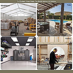 ELONGRIVER Industrial Fan Cover, Waterproof & Dustproof Cover for Wall Mount Fan, Pedestal Fan and Outdoor Fans in Heavy Duty Polyester