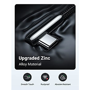 UGREEN USB C Cable Right Angle USB A to USB C Cable Braided Cord Compatible with iPad Pro, Air, Pixel, Galaxy S10 S10+ A13, Honor Note 20, LG V60/50, etc.1.6FT