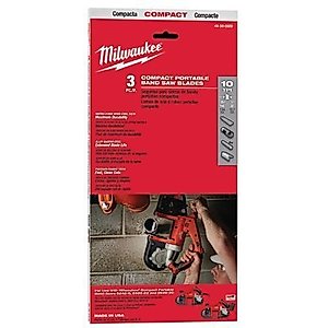 Milwaukee 48-39-0521 3 Pack 18 TPI Compact Portable Band Saw Blade