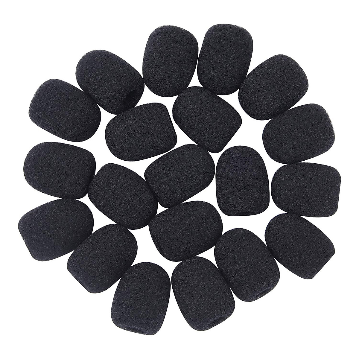 Sunmns 20 Pack Mini Size Lapel Headset Microphone Mic Windscreen Foam Cover, Black