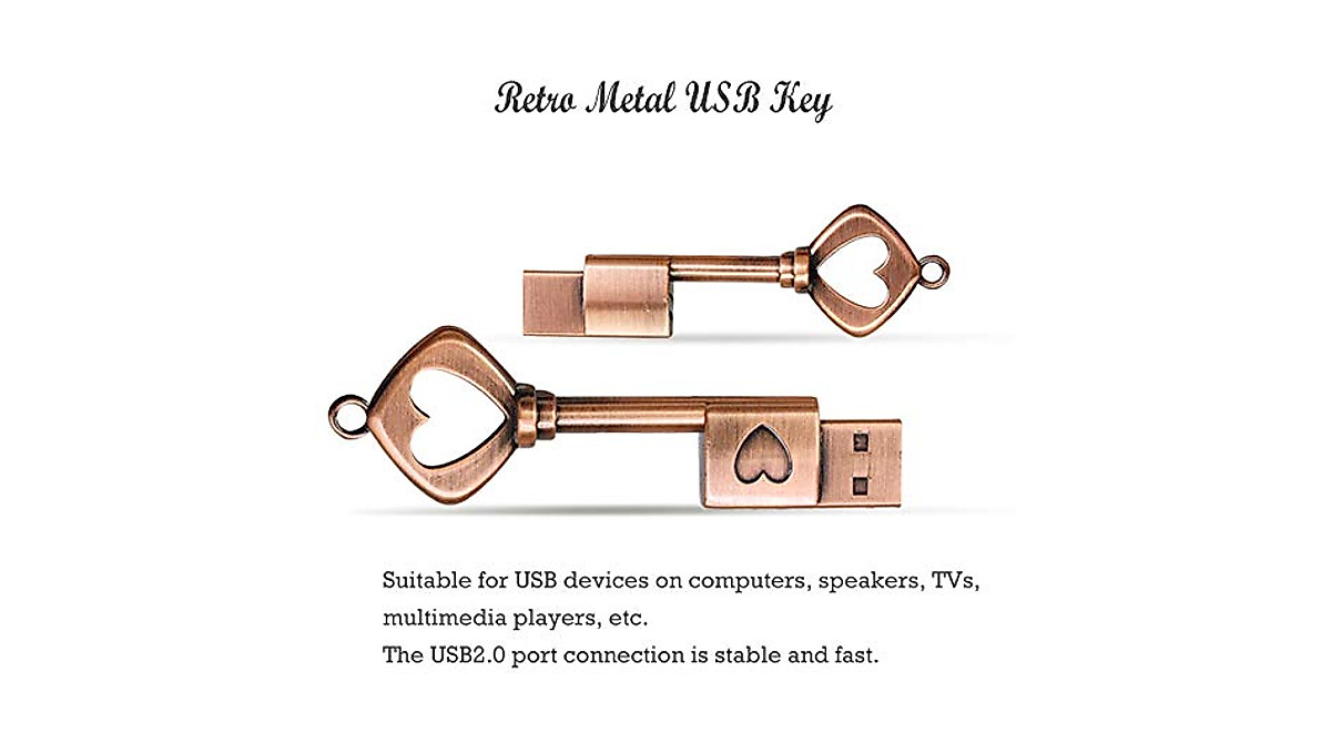 Cute 64GB USB Flash Drive Key - Heart-Shaped Design