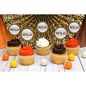 Leopard Print Themed Birthday Party Thank You Sticker Labels, 40 2" Party Circle Stickers by AmandaCreation, Great for Party Favors, Envelope Seals & Goodie Bags