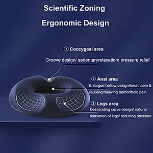 Donut Pillow Hemorrhoid Seat Cushion for Office Chair, Premium Memory Foam Chair Cushion, Ventilate Chair Chair Cushion for Pregnant Women, for Office/Car/Wheelchair/Home