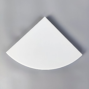 GEOONA 2 Pcs White Marble Corner Shower Shelf for Bathroom, 9'' x 9'' x 0.8'' Marble Corner Shelves for Bathroom Wall Mounted Both Side Polished