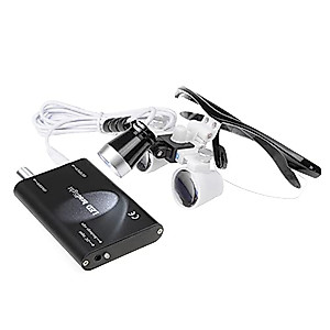 Bestlife 3.5x420mm DentaL Medical Binocular Loupes with Head light Lamp (Black),