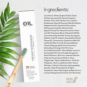 ORL Natural & Organic Toothpaste – Uniquely Formulated to Clean Your Mouth, Helps to Restore Your Mouth’s Natural Perfect pH - Cinnamint. Fluoride Free with Natural Hydroxyapatite