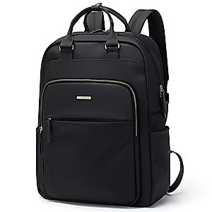 GOLF SUPAGS Laptop Backpack for Women Girls Work Backpack Purse Laptop BagsTravel Computer Bookbag Fits 15.6 Inch Notebook (Black, 15.6 Inch)