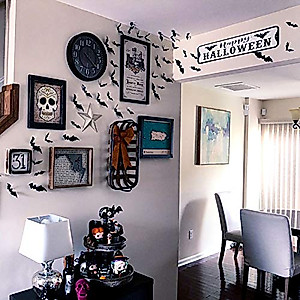 Joy Bang Halloween Bats for Wall Halloween 3D Bats Decoration Plastic Halloween Bats Stickers Halloween Decorative Bats for Home Wall Window Decorations