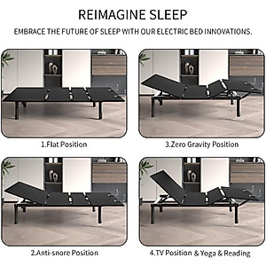 Split King Adjustable Bed Frame - Ergonomic Electric Smart Bed Base Frame with Remote, Upgraded Quiet Motor, Anti-Snore/Zero-Gravity/Memory Presets/Head and Foot Incline, Easy Assembly