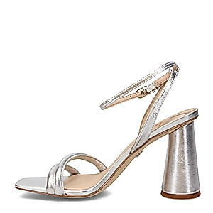 Sam Edelman Womens Kia Heeled Sandal, Silver, 9 US