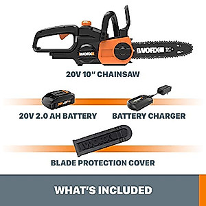 WORX WG322 20V Power Share 10" Cordless Chainsaw with Auto-Tension
