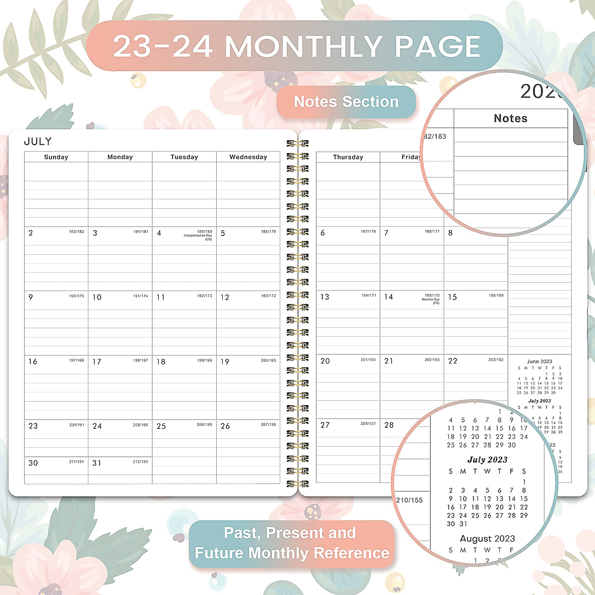 2023 Planner - Planner 2023, with Weekly and Monthly Spreads, 8’’ x 10", Jan 2023 - Dec 2023, Monthly Tabs, Twin-Wire Binding, Thick Paper, Check Boxes, Flexible Cover, Perfect Daily Organizer