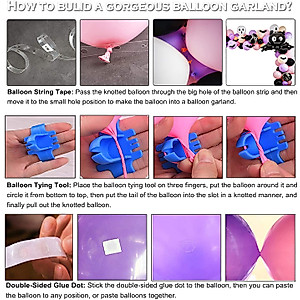 HPWF Halloween Baby Shower Decorations for Girl, Pink Purple Black Halloween Balloon Garland Arch Kit, Bat Foil Balloons, Bats Wall Stickers for Halloween Witch Party Decorations Baby Shower …