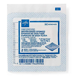Medline Gauze Sponge Sterile 8 Ply, 100 Count