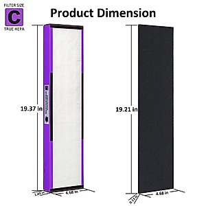 2 Pack FLT5250PT Filter C Pet, Ture HEPA Replacement Filter, Compatible with G-Guardian Air Purifier AC5000, AC5000E, AC5250PT, AC5350B, AC5350BCA, AC5350W, AC5300B, 2 HEPA Filter and 6 Pre-Filters.