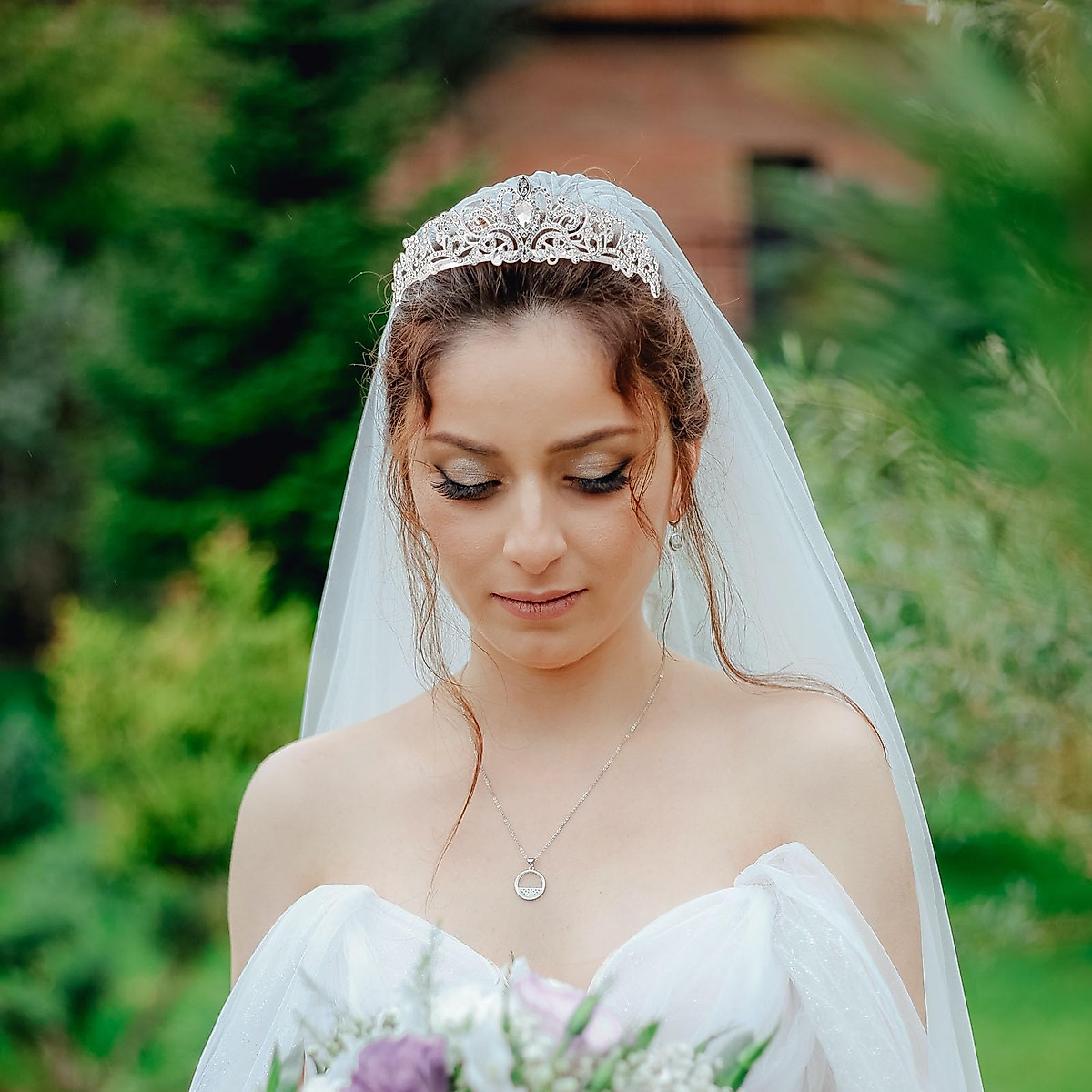 Silver Tiaras and Crowns for Women, Crystal Birthday Queen Crowns with Comb Rhinestone Princess Tiara Hair Accessories Wedding Crown for Brides