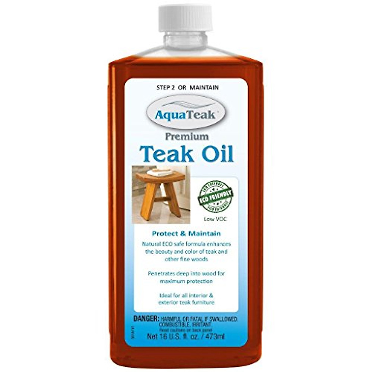 AquaTeak The Original 18" Grate Teak Shower Bench & AquaTeak Premium Teak Oil