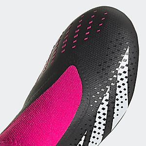adidas Unisex Predator Accuracy.3 Firm Ground Soccer Shoe, Black/White/Team Shock Pink (Laceless), 7.5 US Men