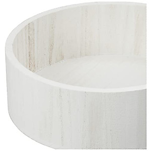 iDesign Renewable Paulownia Wood Collection Tall Turntable Organizer, 10.5" x 4" x 10.5", White Wash