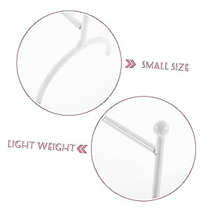 FONDOTIN metal holder doll hanger racks clothing furniture metal stand doll clothing hangers rack Accessories miniature clothes rack white Cloth shelf miniature Craft Assembly drying rack