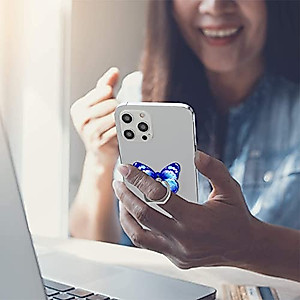BF2JK Cell Phone Butterfly Finger Ring Holder 360 Degree Rotation Metal Ring Grip for iPhone Samsung Galaxy All Smartphone Mobile Cute Accessories（Blue Dark Blue）