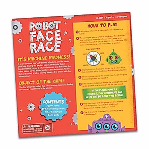 Educational Insights Robot Face Race, Fast Paced Color Recognition Matching Game, for 2-4 Players, Award-Winning Fun Family Board Game for Kids Ages 4+