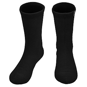 OUTDOOR SHAPING Men's Hiking Fleece Warm Boot Socks Comfortable Military Liner, Black, Medium