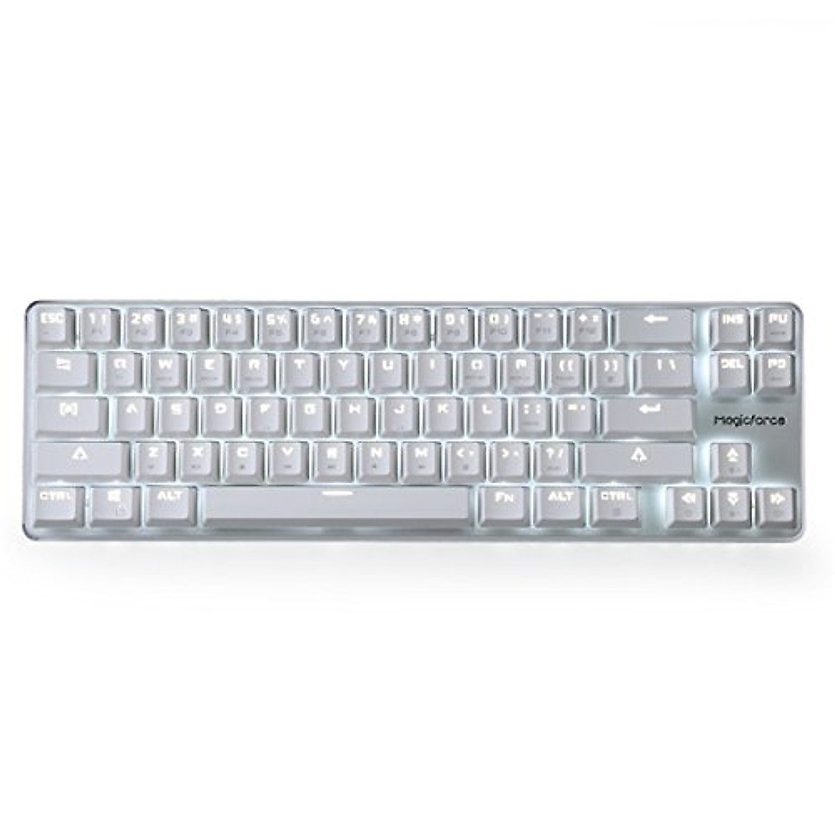 Qisan Mechanical Gaming Keyboard GATERON Brown Switch Wired Backlit Mechanical Mini Design (60%) 68 Keys Keyboard White Magicforce